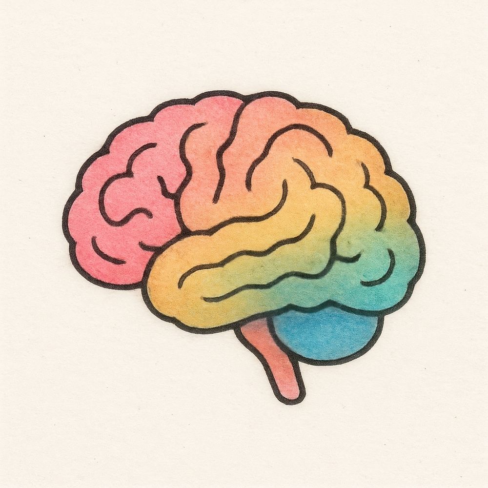 Colorful brain illustration art | Free Photo Illustration - rawpixel