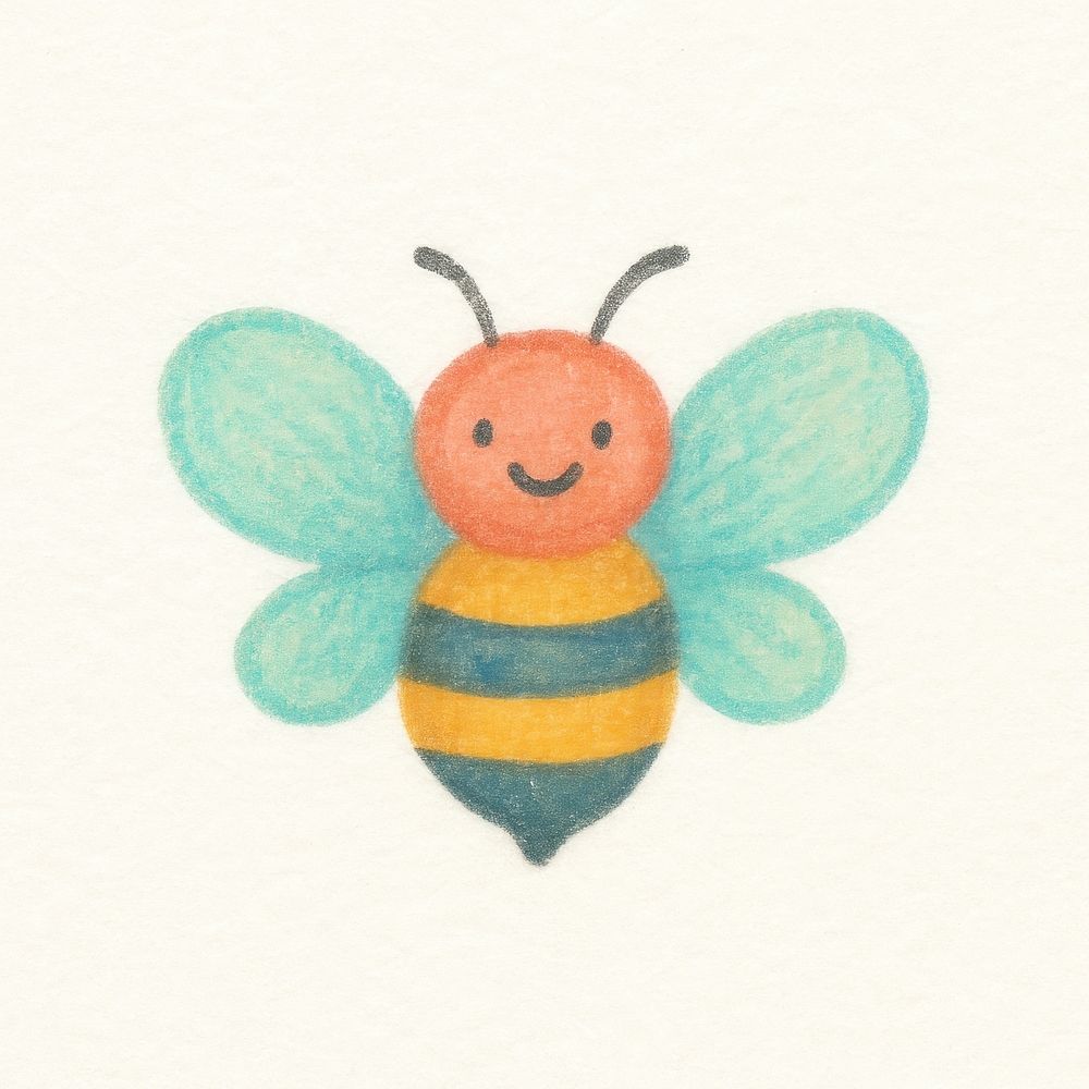 Cute whimsical bee illustration | Free Photo Illustration - rawpixel