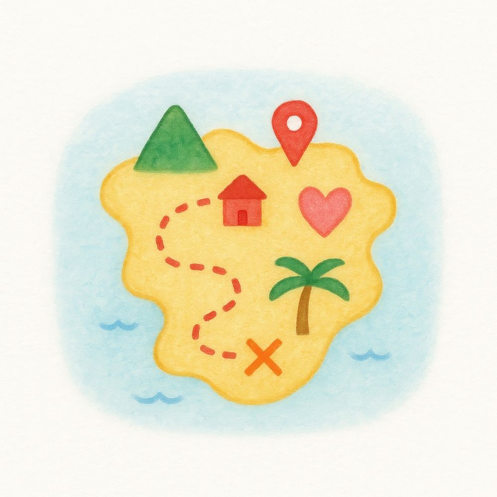 Whimsical treasure map illustration | Free Photo Illustration - rawpixel