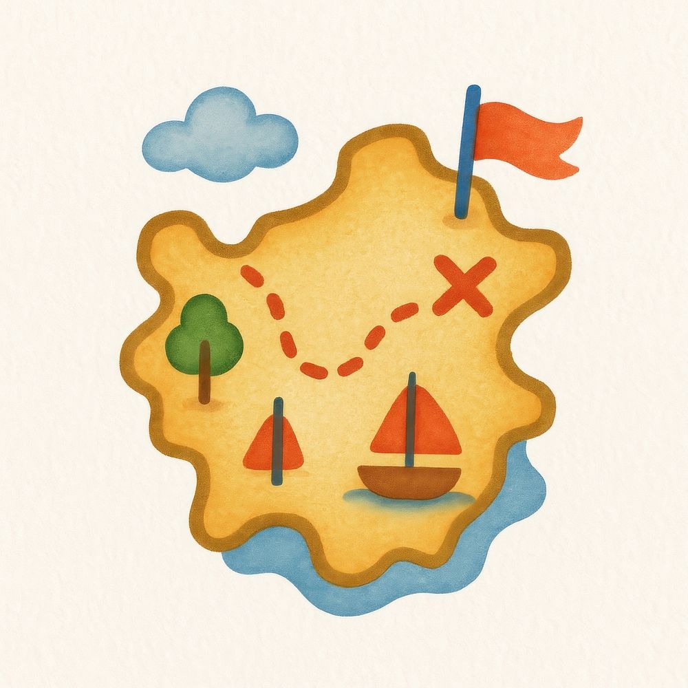 Whimsical treasure map adventure | Free Photo Illustration - rawpixel