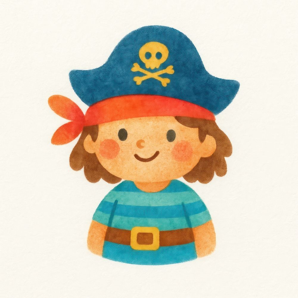 Cute pirate child illustration. | Free Photo Illustration - rawpixel