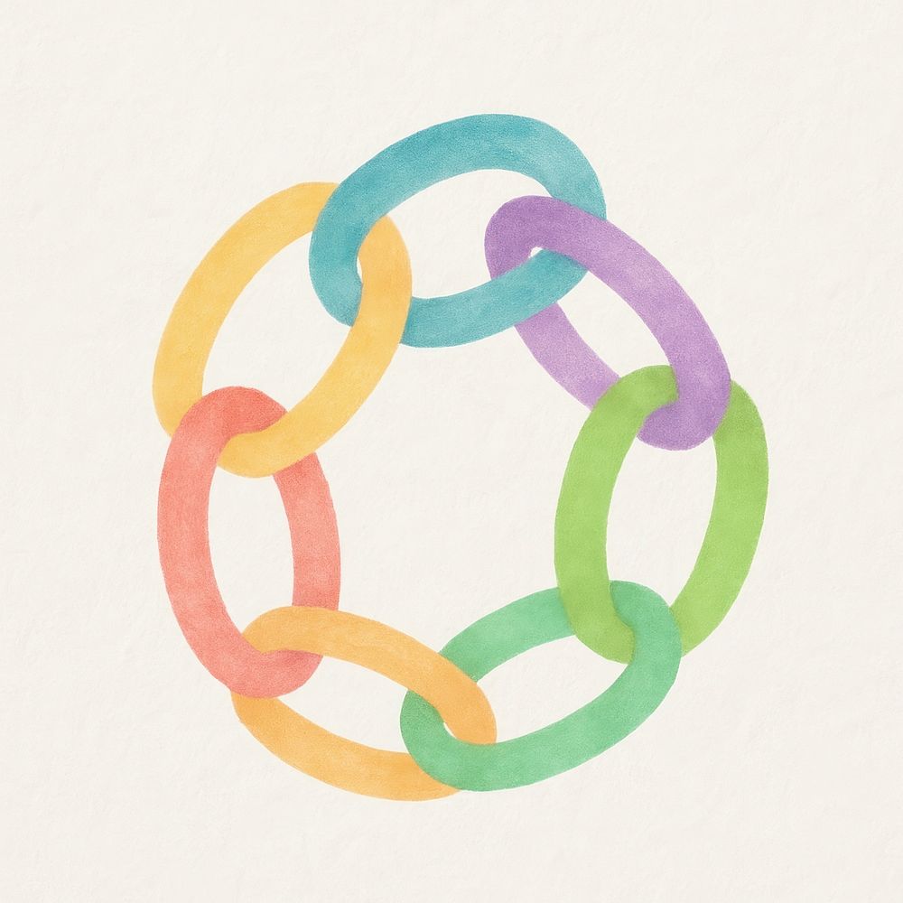 Colorful interlocking chain illustration | Free Photo Illustration ...