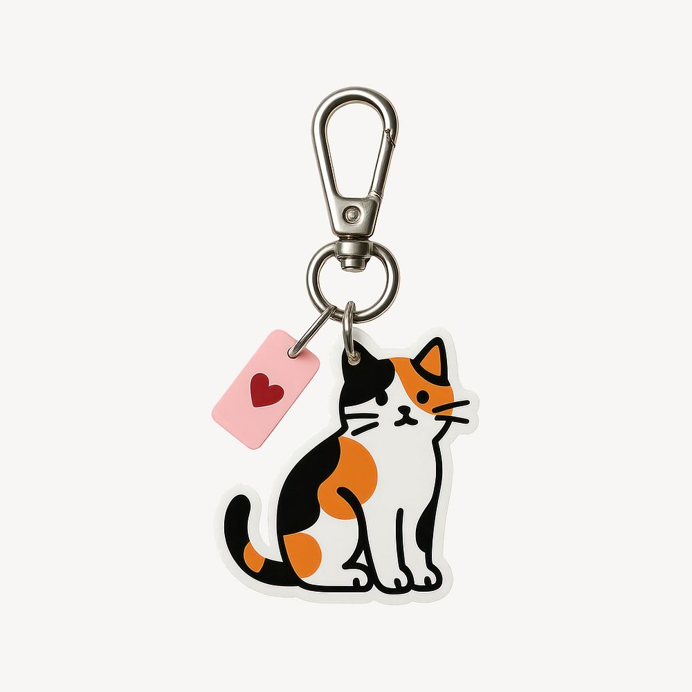 Cute cat keychain accessory | Free Photo - rawpixel