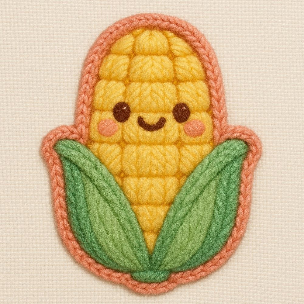 Cute corn embroidery design | Free Photo Illustration - rawpixel