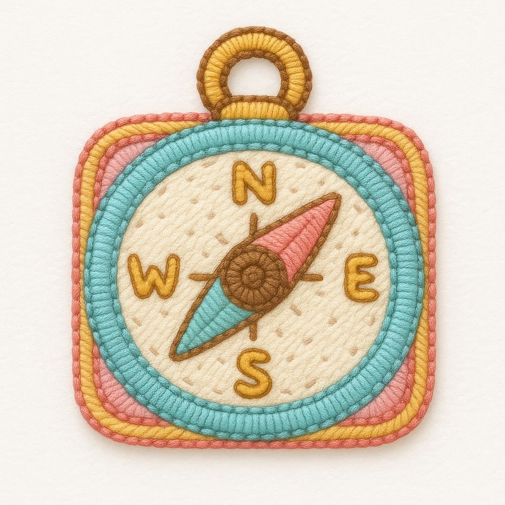 Colorful embroidered compass design | Free Photo Illustration - rawpixel