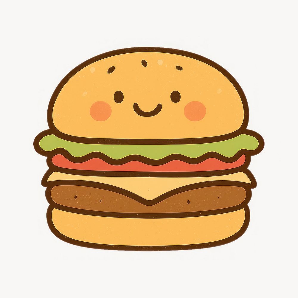 Cute cartoon smiling burger | Free Photo Illustration - rawpixel