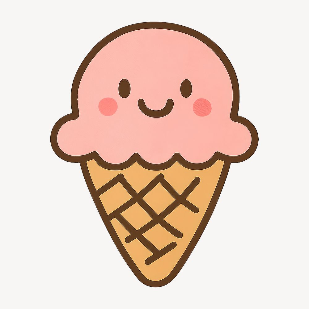 Cute smiling ice cream cone | Free Vector - rawpixel
