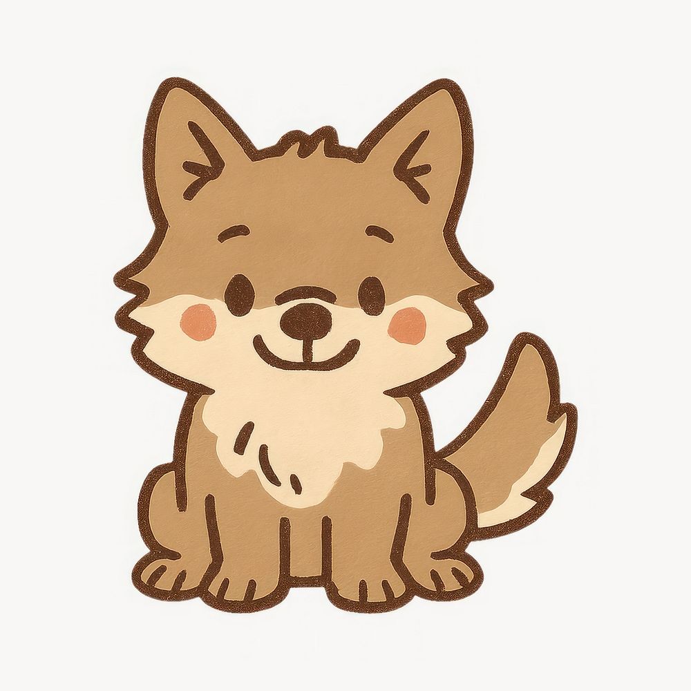Cute cartoon wolf illustration | Free Photo Illustration - rawpixel