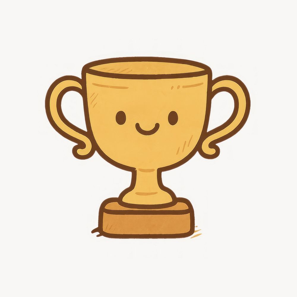 Cute trophy with smiling face | Free Photo Illustration - rawpixel