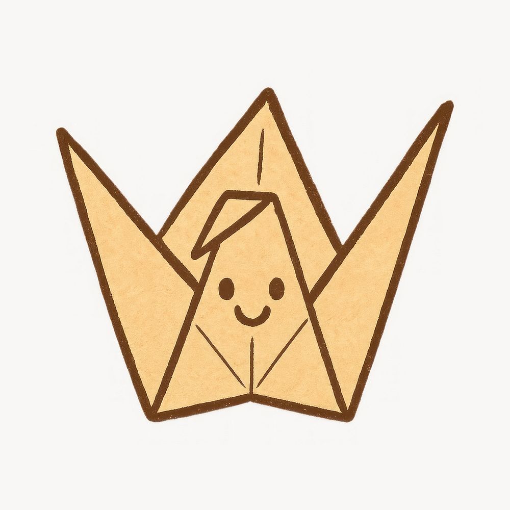Smiling origami paper crane illustration | Free Photo Illustration ...