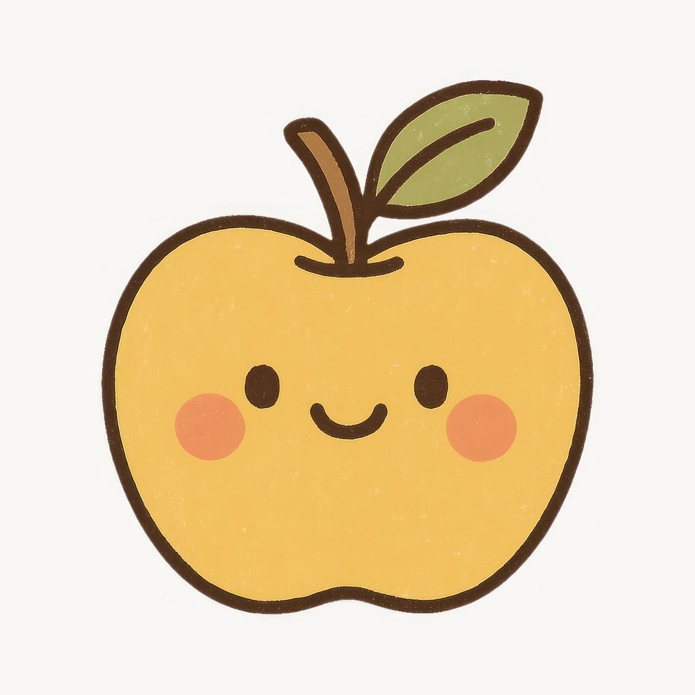 Cute smiling apple illustration | Free Photo Illustration - rawpixel