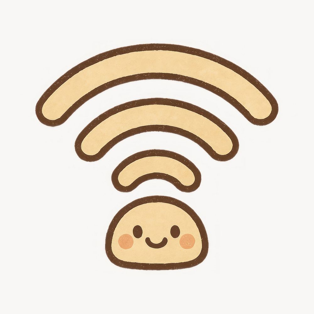 Cute smiling WiFi symbol | Free Photo Illustration - rawpixel