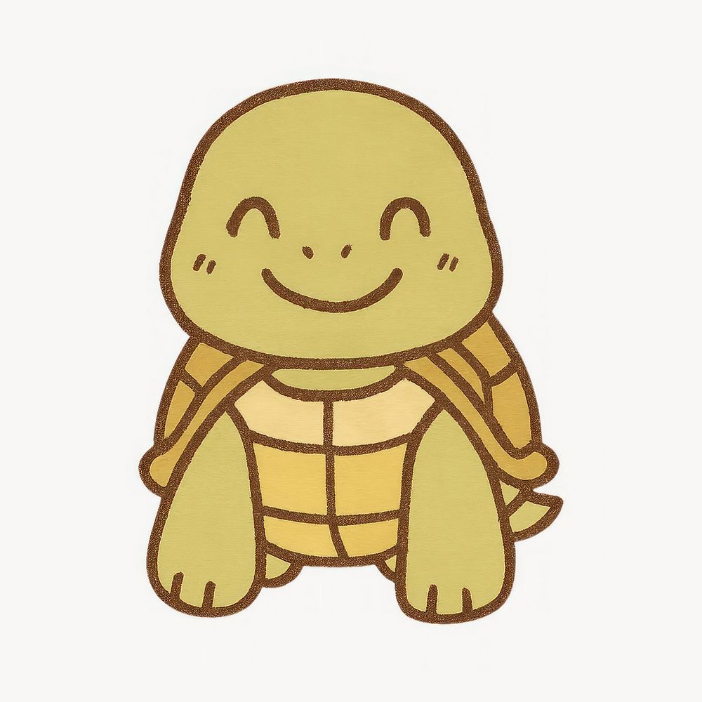 Cute smiling cartoon turtle illustration | Free Photo Illustration ...
