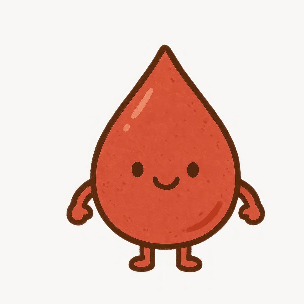 Cute blood drop character illustration | Free Photo Illustration - rawpixel