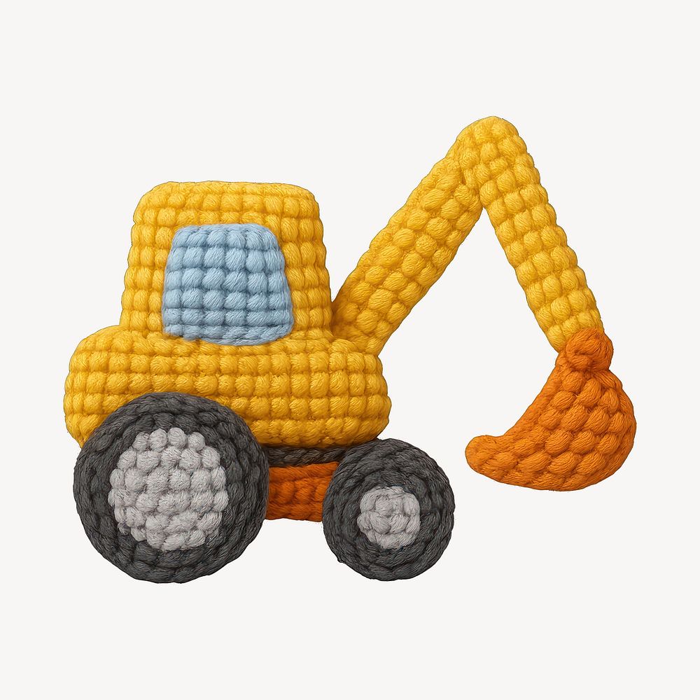 Crochet excavator toy design | Free Photo Illustration - rawpixel