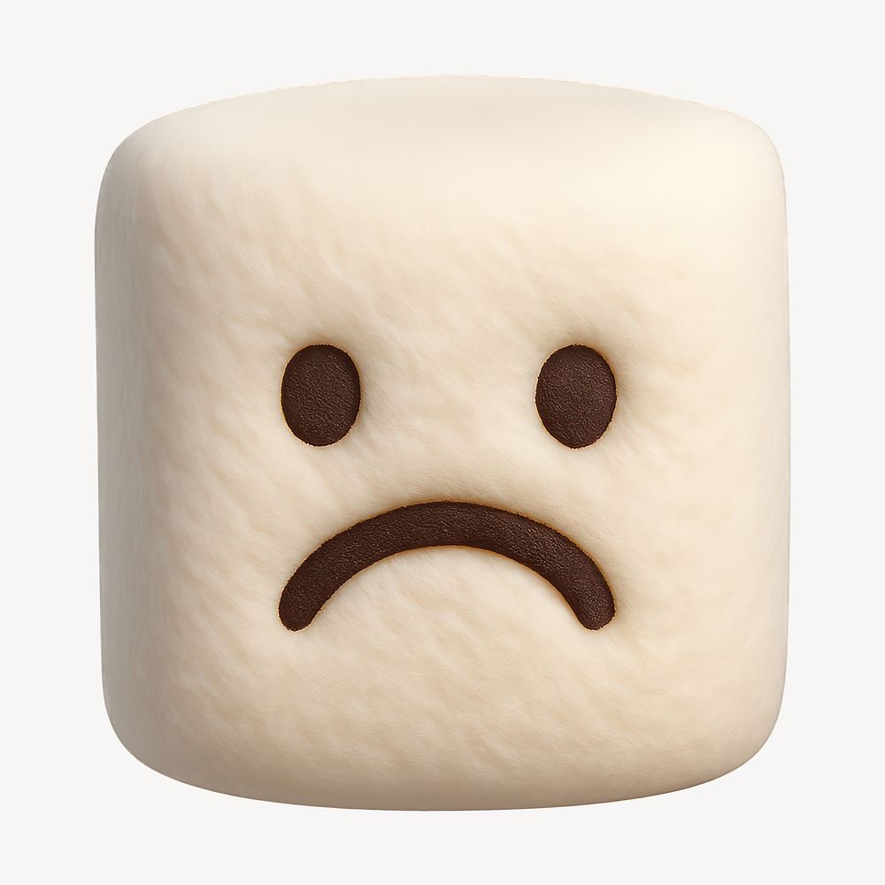 Sad marshmallow emoji icon | Free Photo Illustration - rawpixel