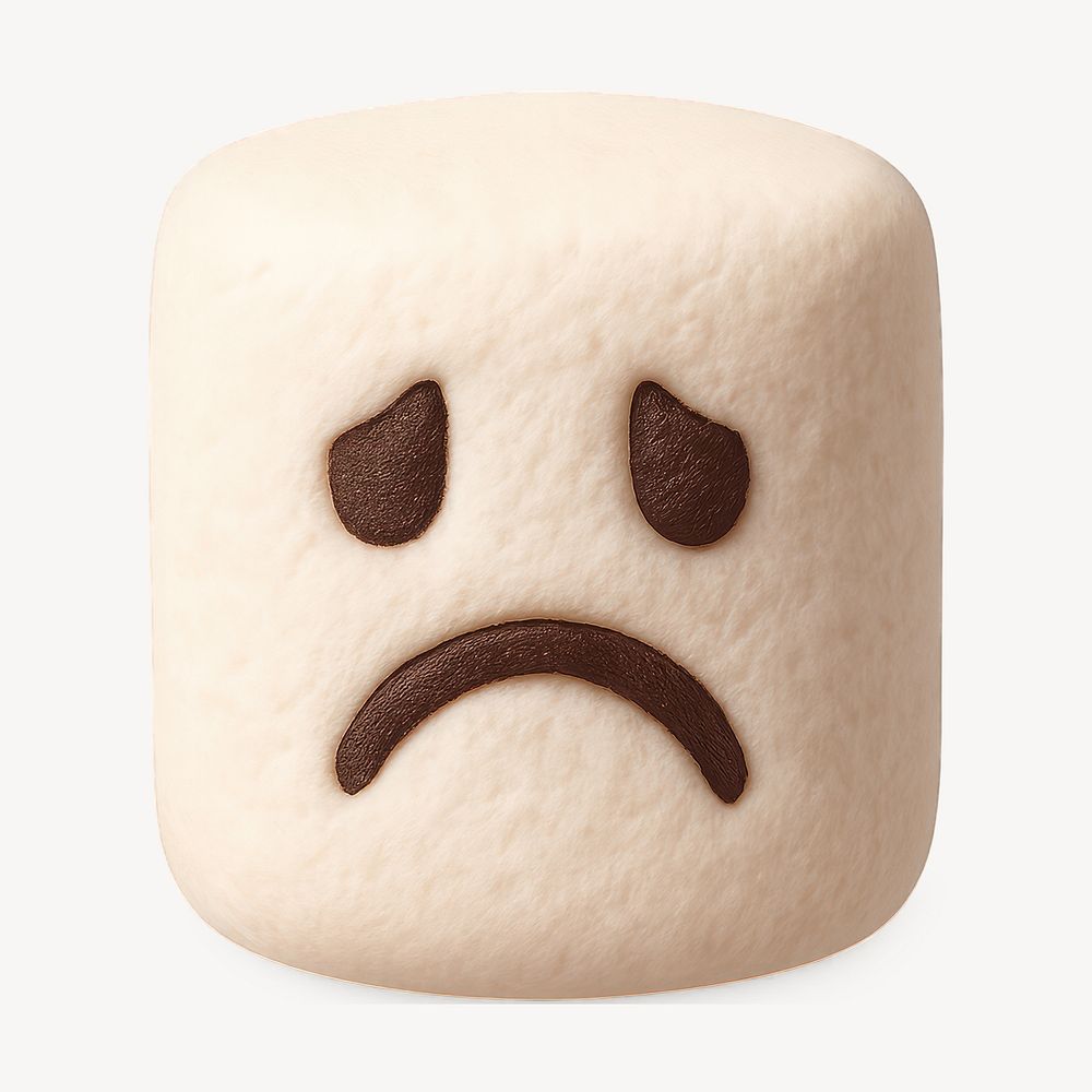 Sad marshmallow emoji face | Free Photo Illustration - rawpixel