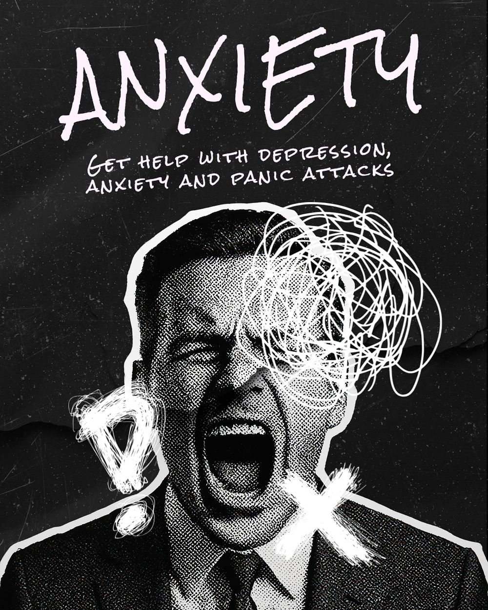 Anxiety, creative template design | Free Photo - rawpixel