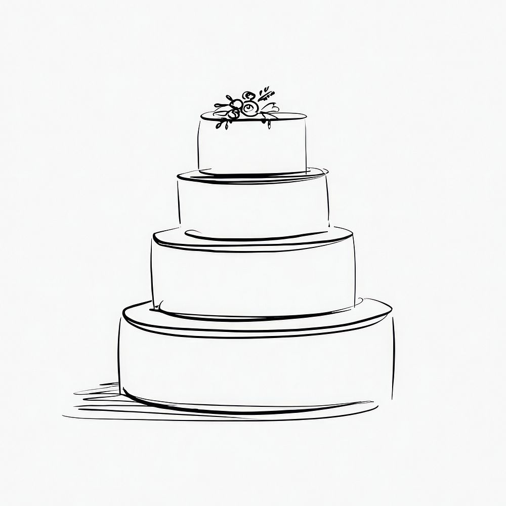 Wedding cake illustration drawing simple | Free Photo Illustration ...