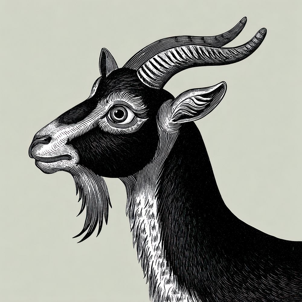 Gothic goat psyche illustration animal | Free Photo - rawpixel