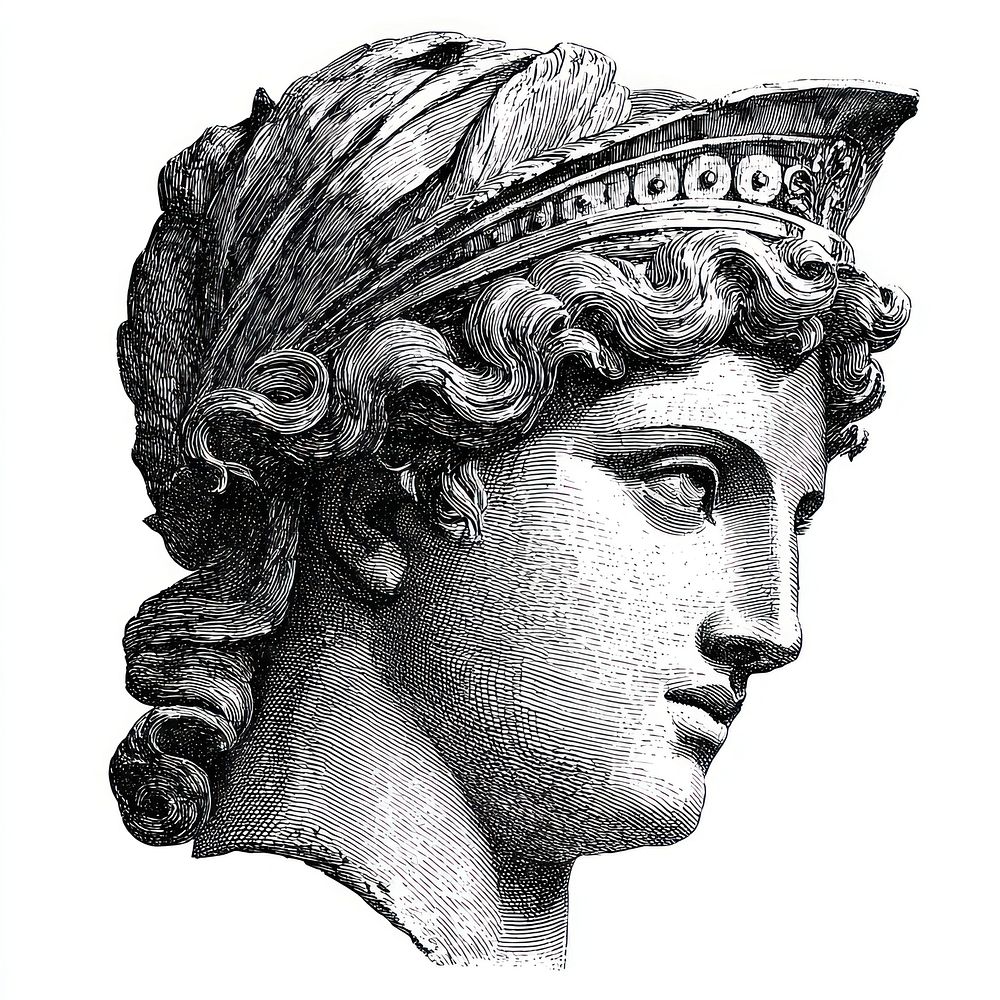 Antique statue Athena head illustration | Free Photo Illustration ...
