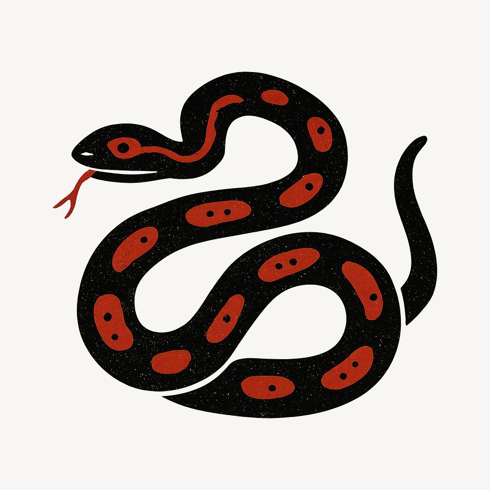 Stylized snake with red patterns | Free Photo Illustration - rawpixel
