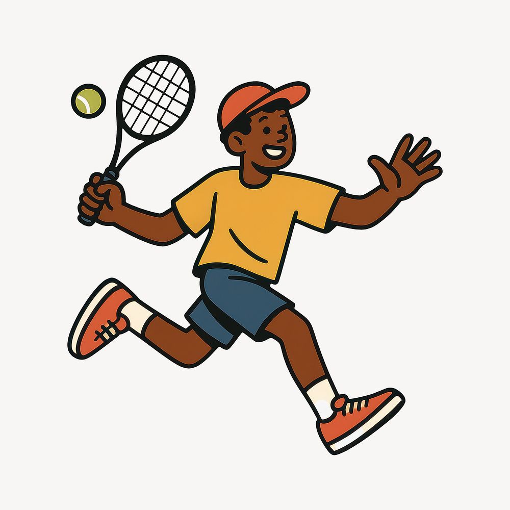 Animated tennis player illustration | Free Photo Illustration - rawpixel