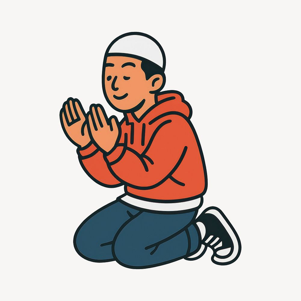 Cartoon character praying peacefully | Free Photo Illustration - rawpixel