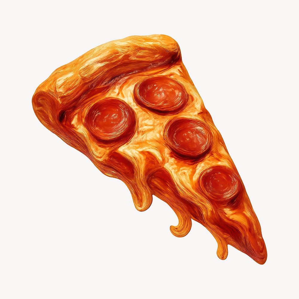 Cheesy pepperoni pizza slice illustration | Free Photo Illustration ...