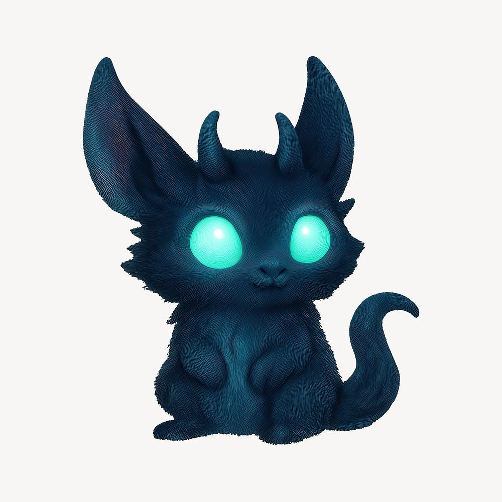 Cute mystical creature glowing eyes | Free Photo Illustration - rawpixel