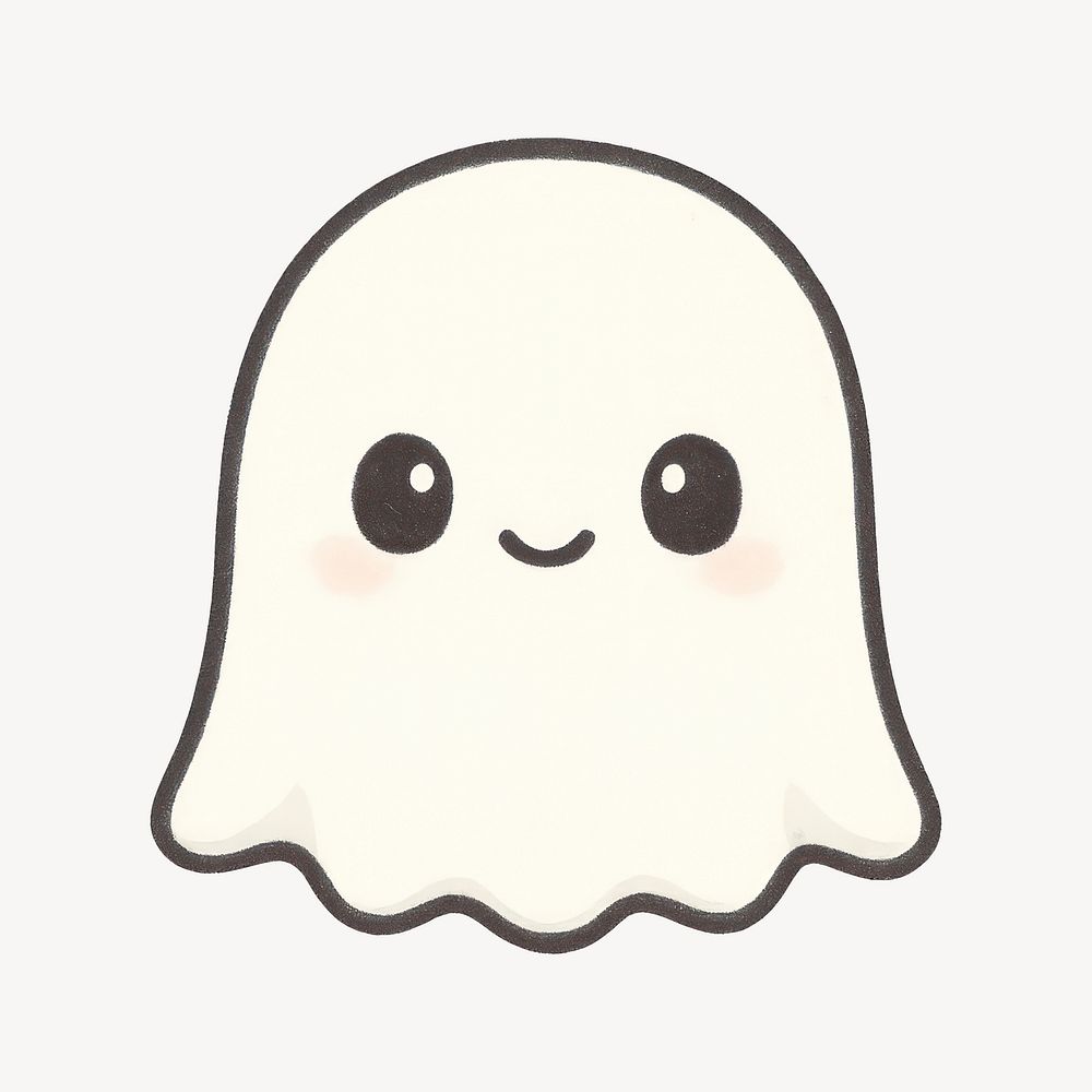 Cute smiling ghost illustration | Free Photo Illustration - rawpixel