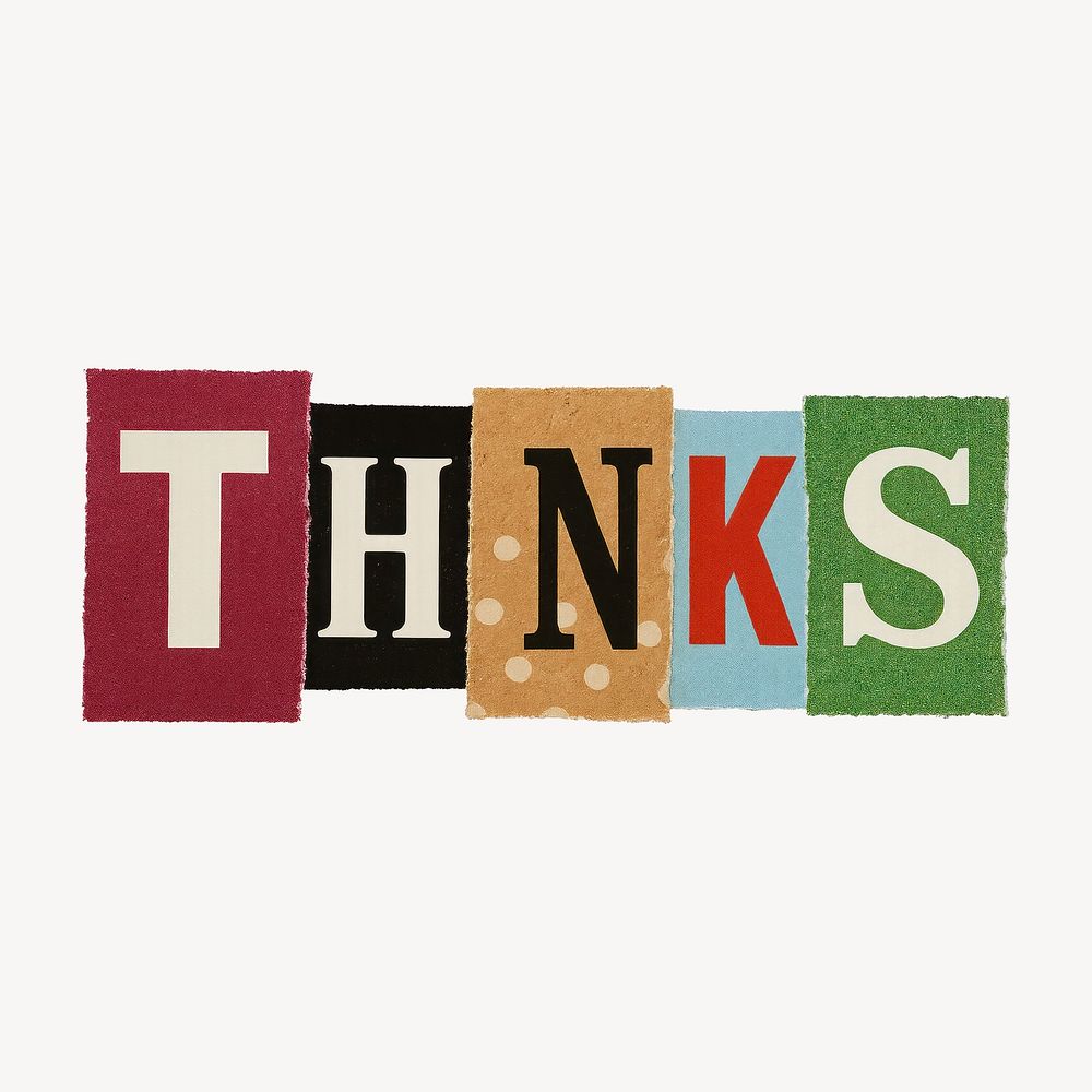 Colorful letters spell unique thanks | Free Photo Illustration - rawpixel