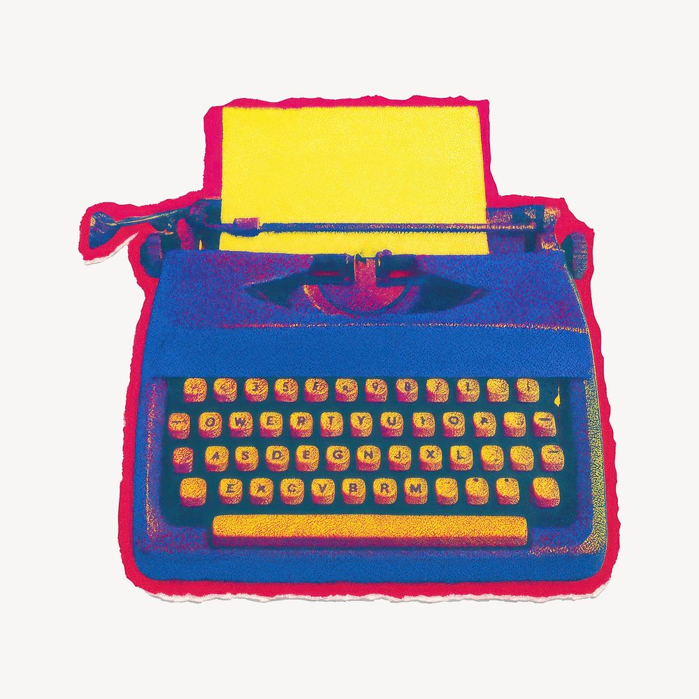 Vintage typewriter pop art illustration | Free Photo Illustration ...