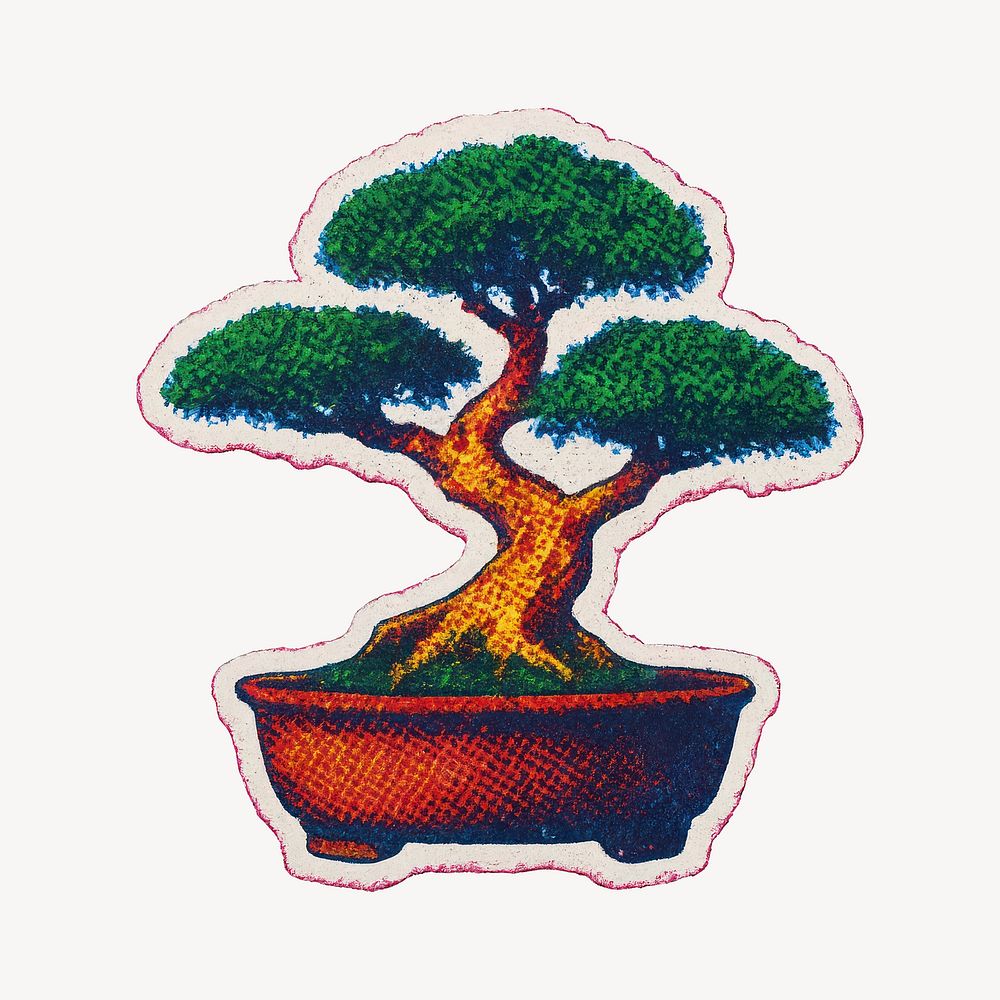 Colorful bonsai tree illustration | Free Photo Illustration - rawpixel