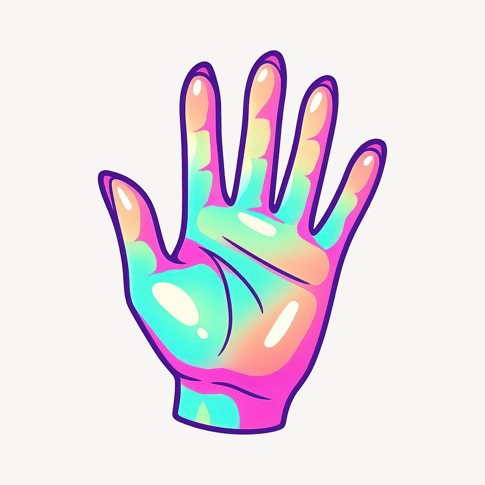 Vibrant holographic hand illustration | Free Photo Illustration - rawpixel