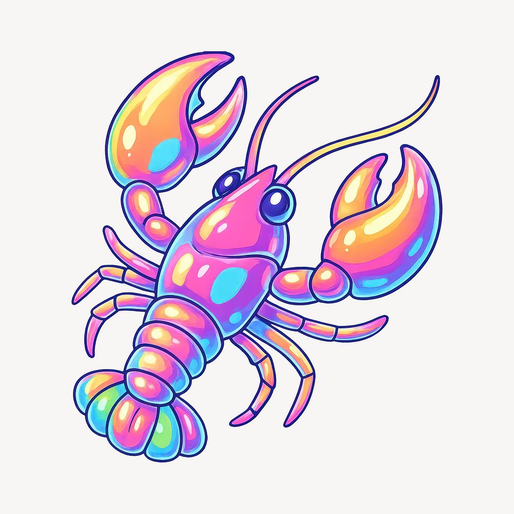 Colorful cartoon lobster illustration | Free Photo Illustration - rawpixel