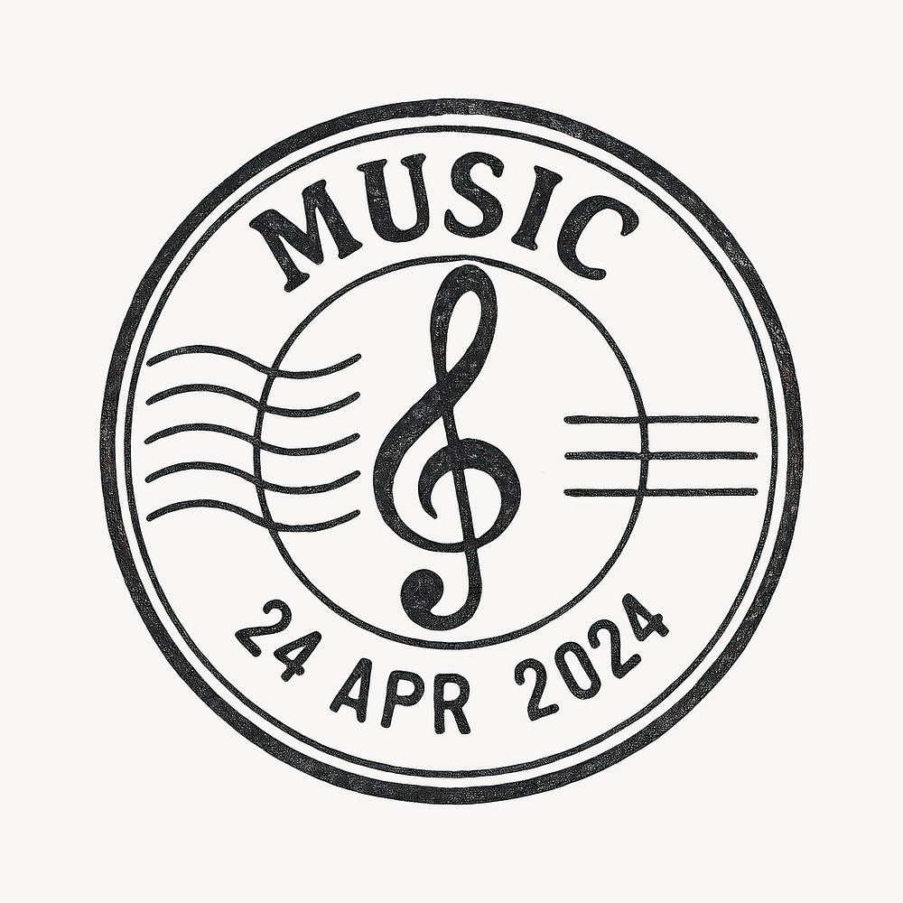 Vintage music-themed stamp illustration | Free Photo Illustration ...