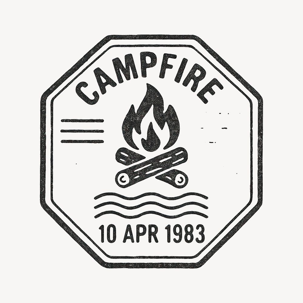 Vintage campfire emblem design | Free Photo Illustration - rawpixel