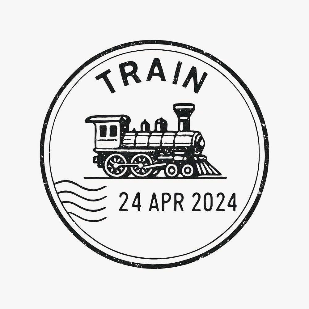Vintage train stamp illustration | Free Photo Illustration - rawpixel