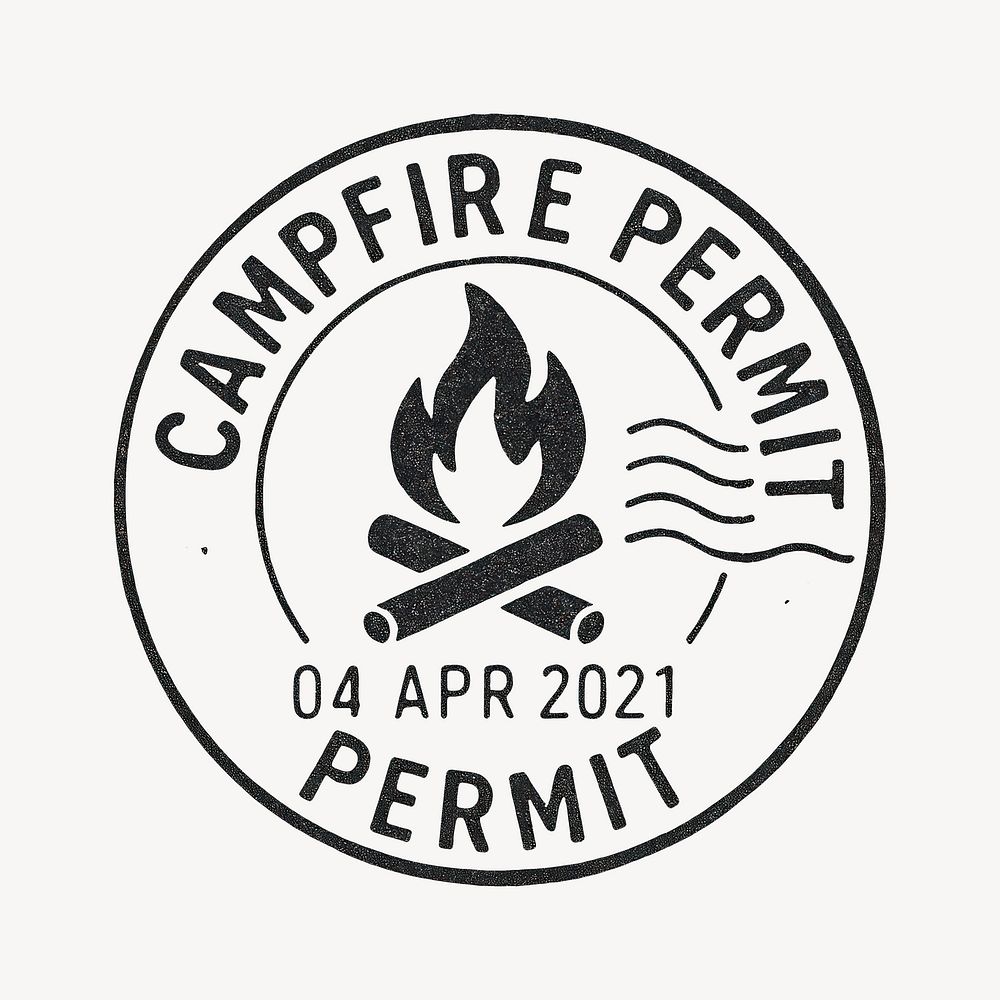 Vintage campfire permit illustration | Free Photo Illustration - rawpixel