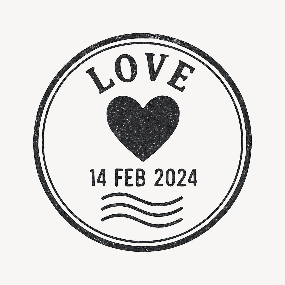 Romantic stamp with heart | Free Photo Illustration - rawpixel