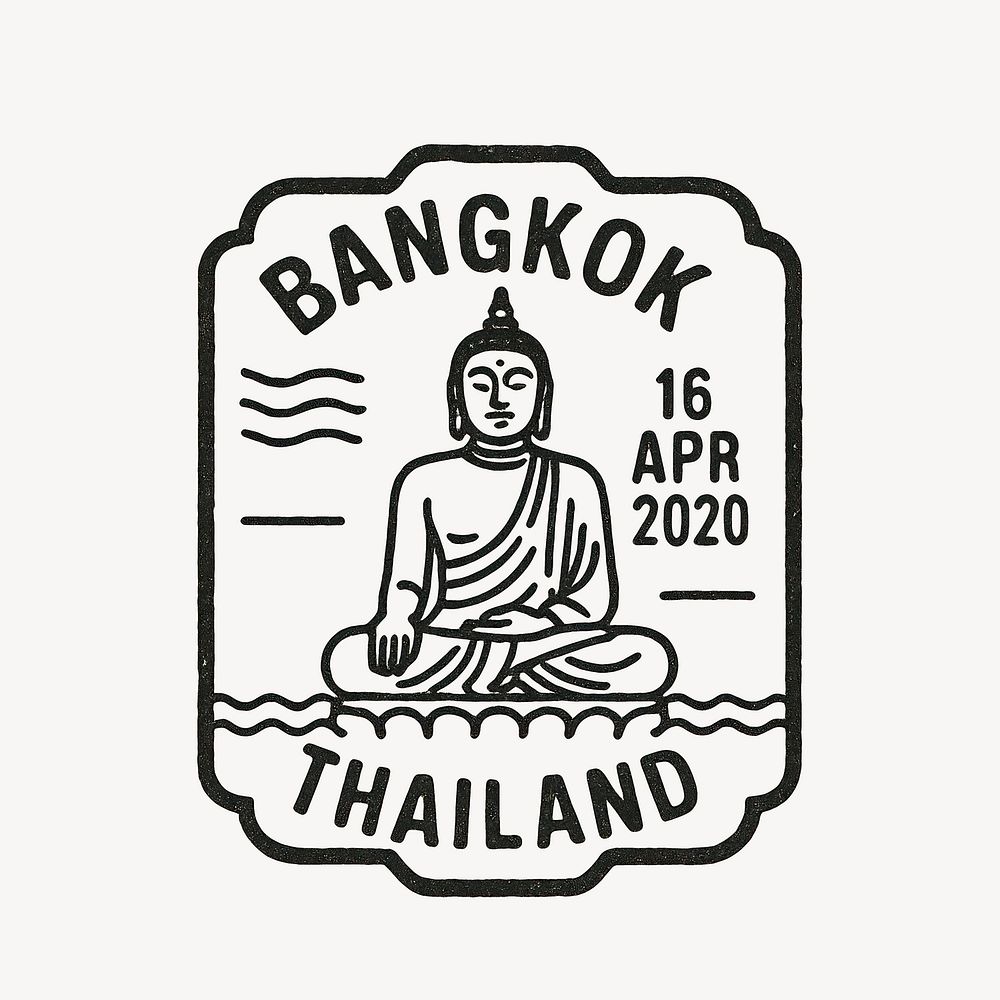 Buddha stamp Bangkok Thailand illustration | Free Photo Illustration ...