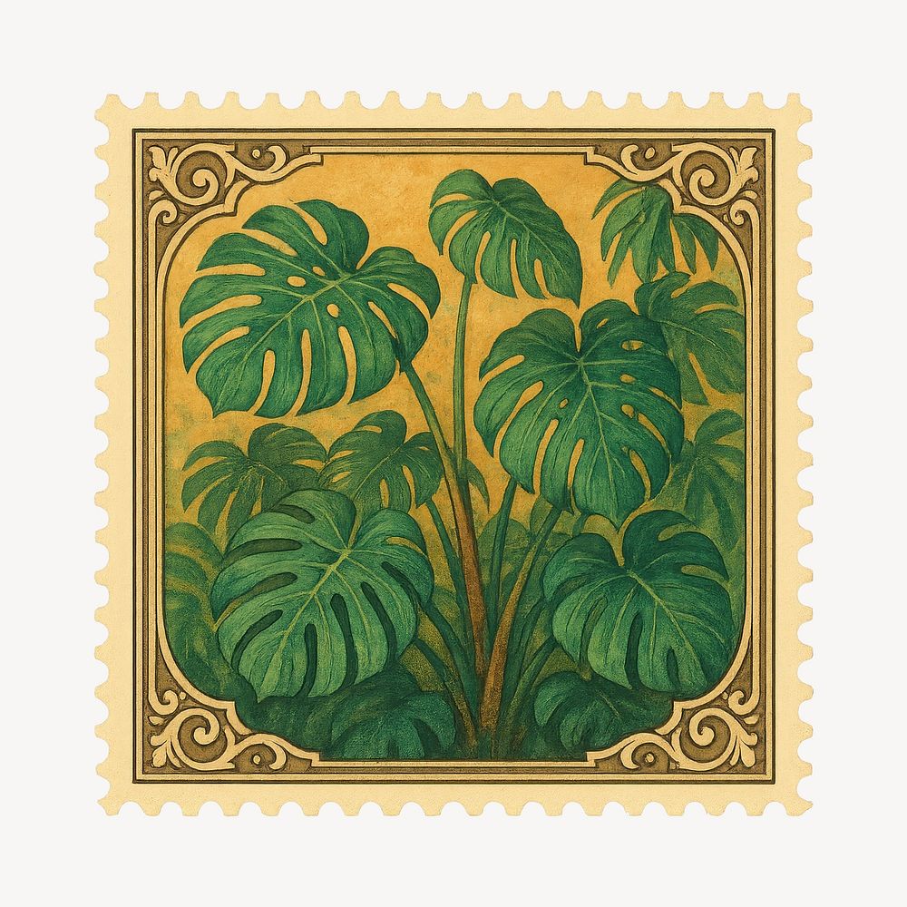 Vintage botanical postage stamp | Free Photo Illustration - rawpixel