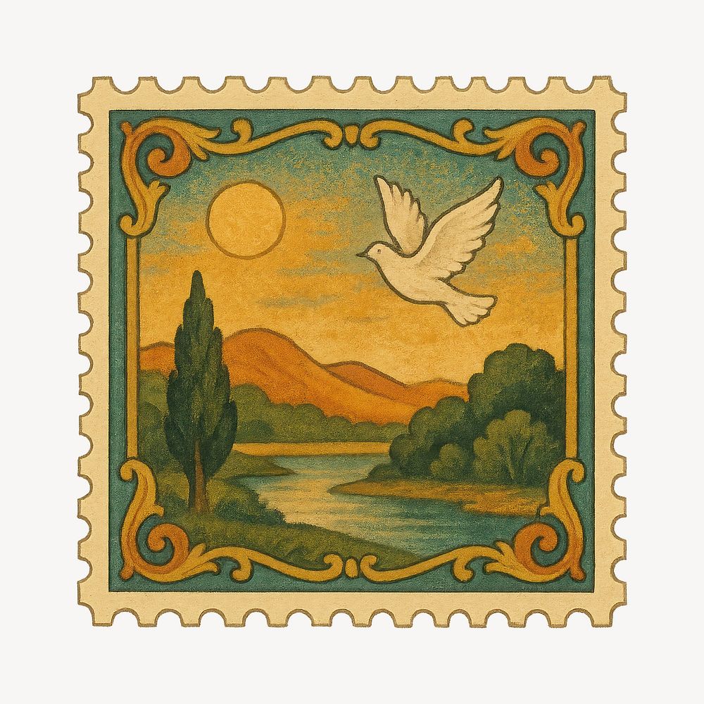 Vintage nature stamp illustration | Free Photo Illustration - rawpixel
