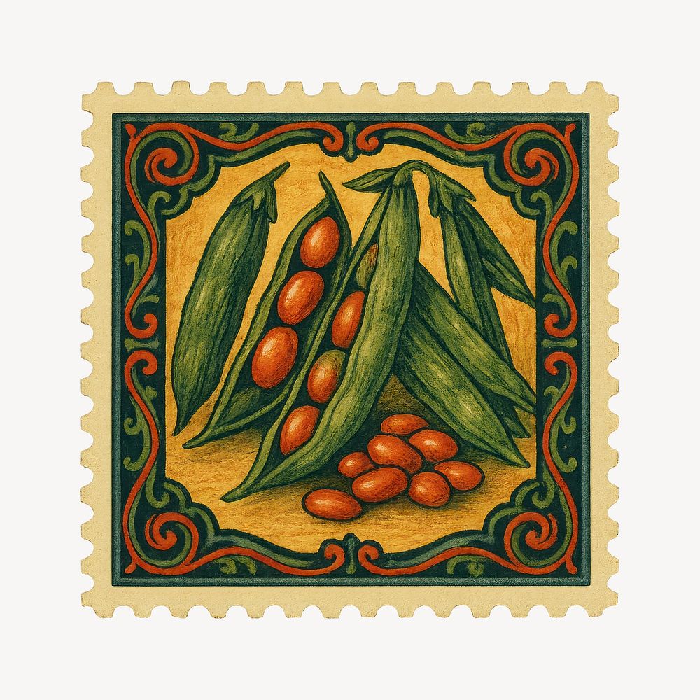 Vintage botanical postage stamp | Free Photo Illustration - rawpixel