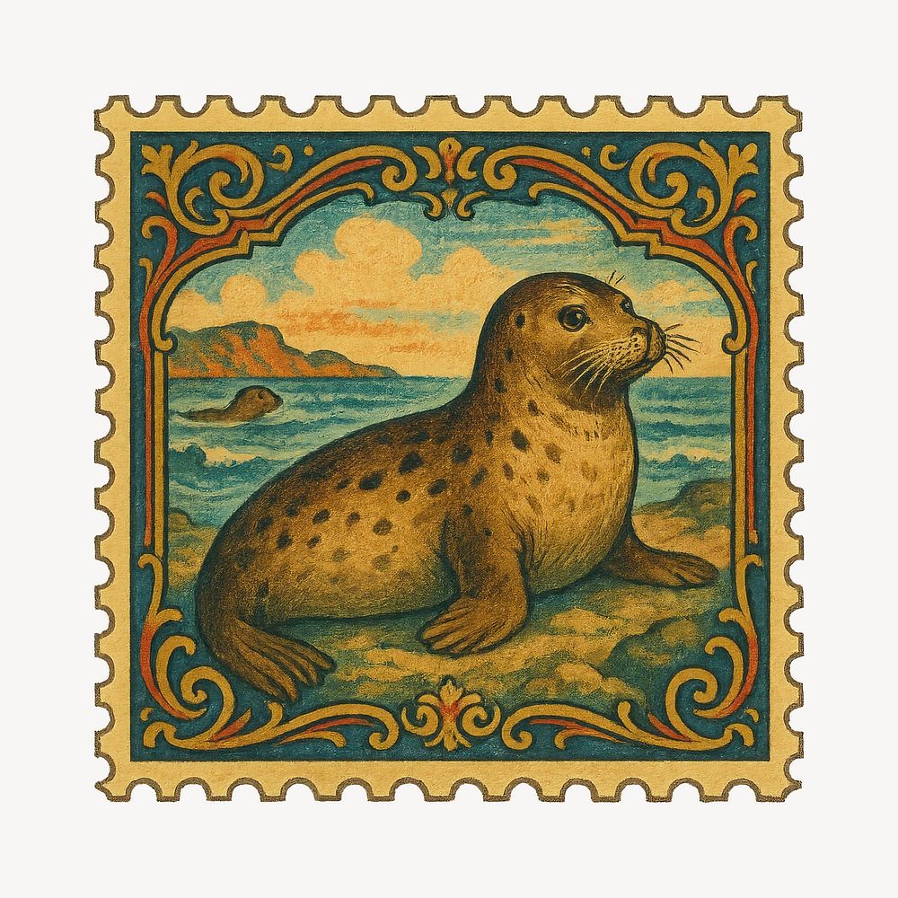 Vintage seal postage stamp illustration | Free Photo Illustration ...