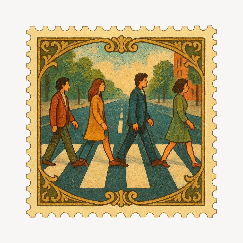 Vintage crosswalk illustration stamp | Free Photo Illustration - rawpixel
