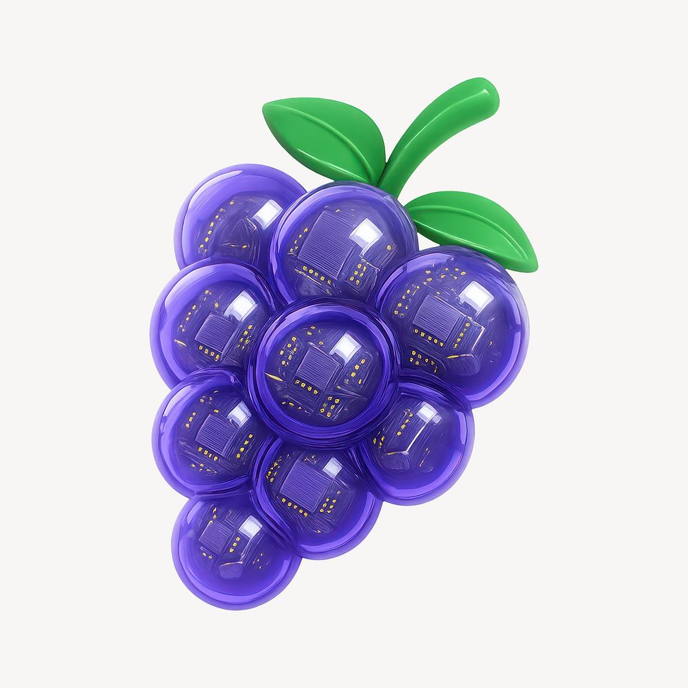 Futuristic grapes with circuit patterns | Free Photo Illustration - rawpixel