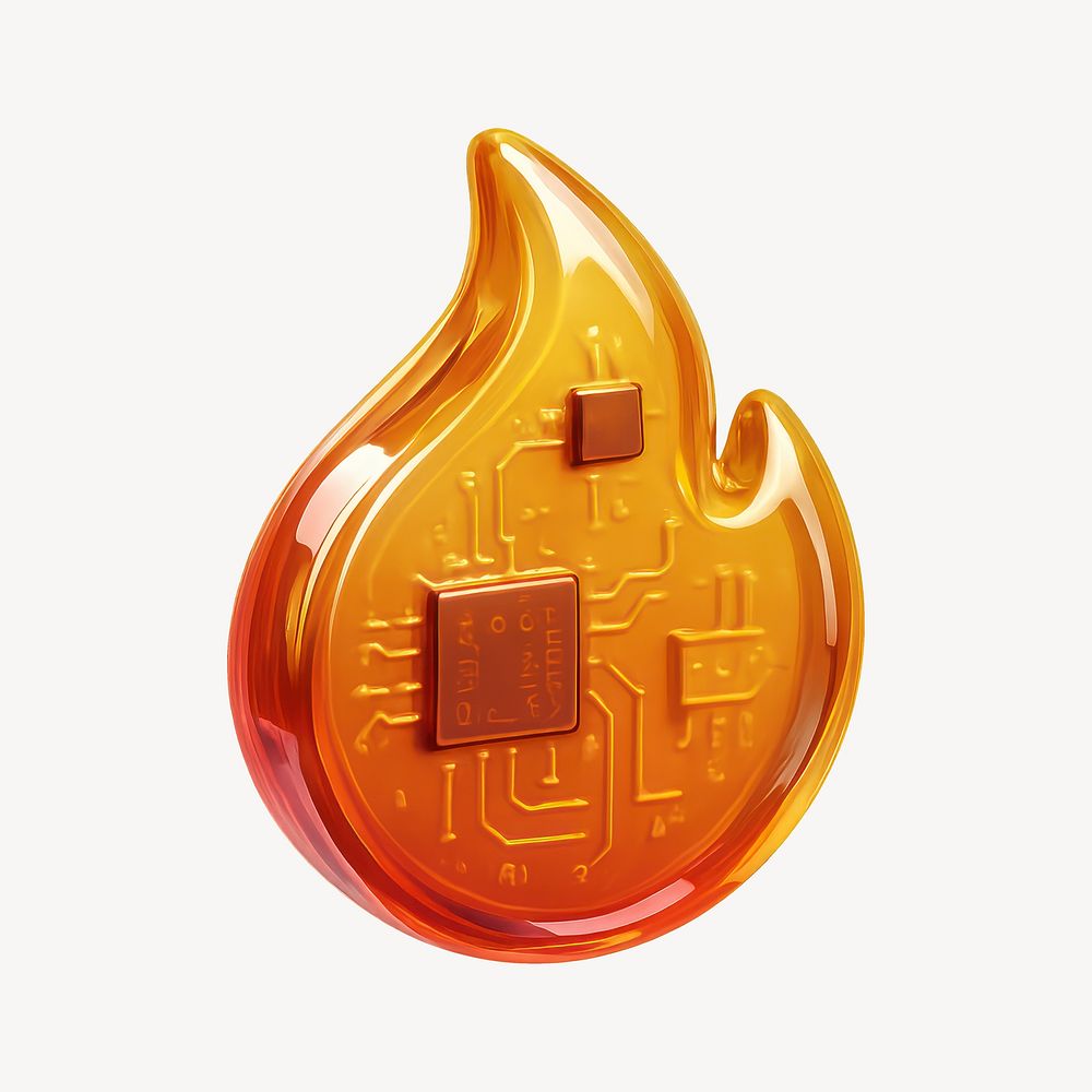 Fiery digital circuit emblem | Free Photo Illustration - rawpixel
