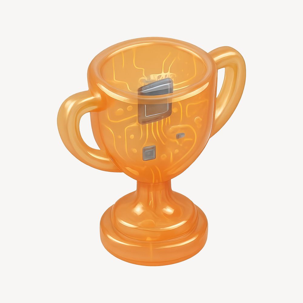 Digital trophy with circuit design | Free Photo Illustration - rawpixel